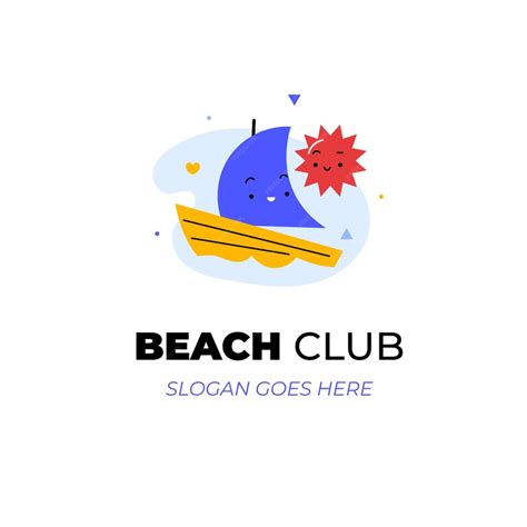 Free Vector Hand Drawn Beach Club Logo Design