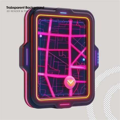Premium Psd Psd Smart Gps Map Element Isolated 3d Object