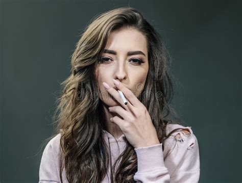Smoking Girl Addiction And Dependence Cigarette Nicotine Addiction