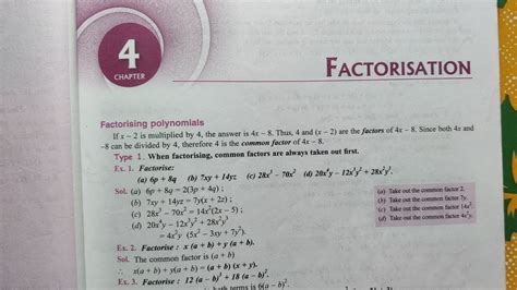 Factorization Chapter 4 Exercise 4 A Class 9 Icse Youtube