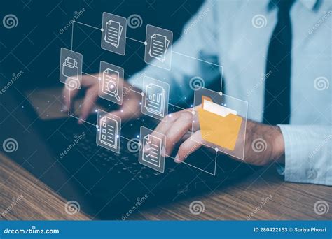 Document Management System Concept Online Document File Data Software For Efficient Archiving