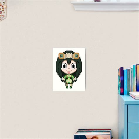 My Hero Academia Tsuyu Asui Pixel Art Art Print For Sale By