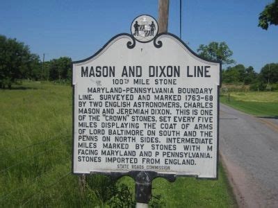 Mason And Dixon Line Historical Marker