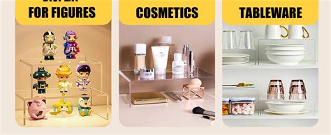 Hmdivor 6pcs Acrylic Risers For Display 2 Sets Of Plastic