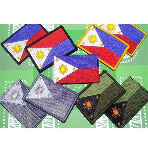 Flag Patch Philippines 3x2 Inches Sew On Velcro Available Lazada Ph