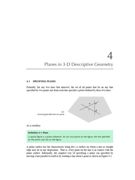 Descriptive Geometry 4 Planes In Descriptive Geometry Pdf Line