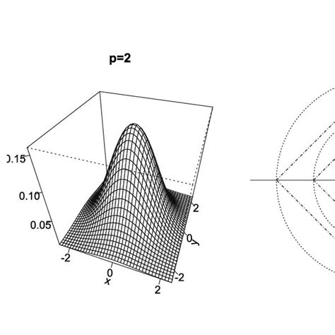 The Density Of The P Generalized Gaussian Distribution The Level Sets