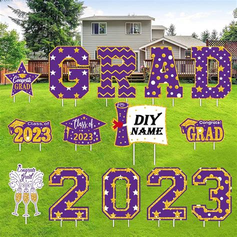 14pcs 2023 Graduation Yard Sign Decorations Waterproof