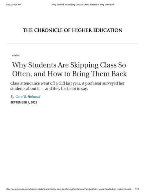 Why Students Are Skipping Class So Often And How To Bring Them Back Pdf
