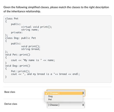 Solved Given The Following Simplified Classes Please Match