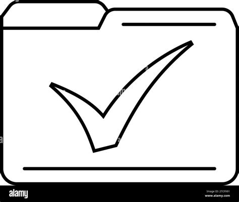Folder Check Mark Line Icon Vector Illustration Stock Vector Image And Art Alamy