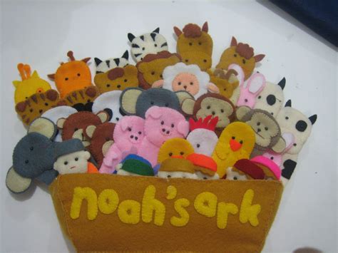 Noahs Ark With Cute Finger Puppet From Felt