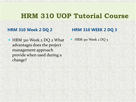 Ppt Hrm 310 Tutorial Coursesuoptutorial Powerpoint Presentation
