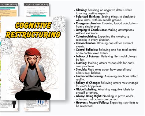 Cognitive Distortion Worksheets Thinking Errors Unhelpful Thinking