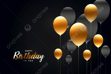 황금과 검은 색 생일 반짝 풍선 배경 템플릿 Psd 다운로드 디자인 자료 다운로드