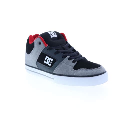 Dc Pure Mid Adys400082 Byr Mens Gray Suede Skate Inspired Sneakers