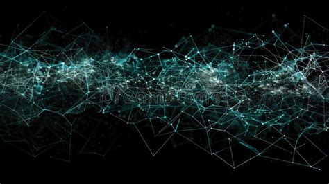 Abstract Artwork Of Green And White Network Of Interconnected Points