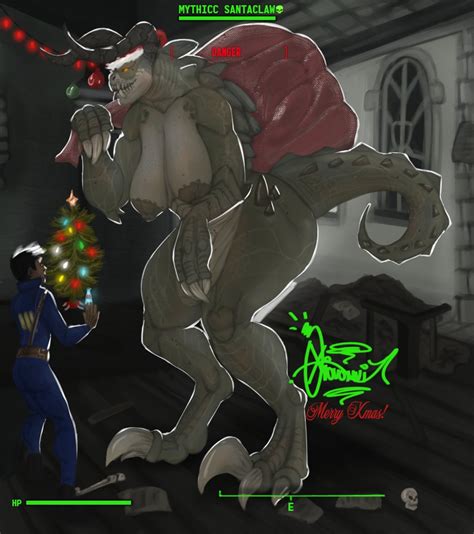 Rule 34 Big Breasts Breasts Christmas Deathclaw Fallout Female Female