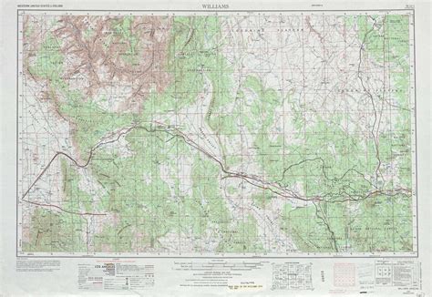 Williams Topographic Map Az Usgs Topo 1250000 Scale