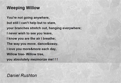 The Weeping Willow Tree Poem