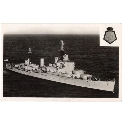 Hms Kenya 1939 Fiji Class Light Cruiser Royal Navy Rp Postcard Unused