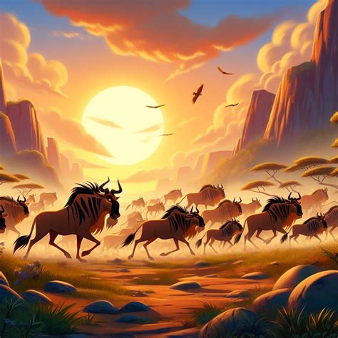 Lion King Running Wildebeests By Mnwachukwu16 On Deviantart