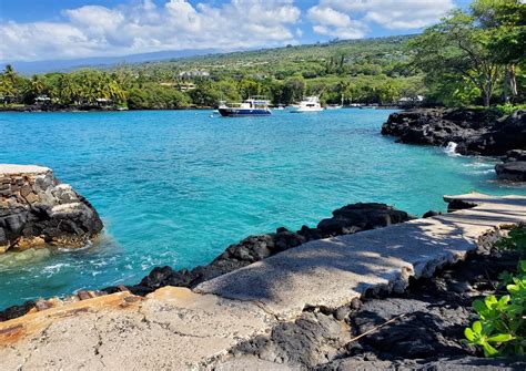 Keauhou Bay And Harbor Kailua Kona Hawaii Beaches