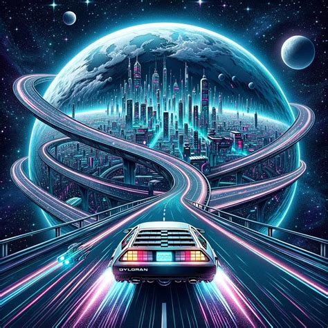 Galactic Highways A Neon Odyssey Digital Art By Djordje Jovanovic