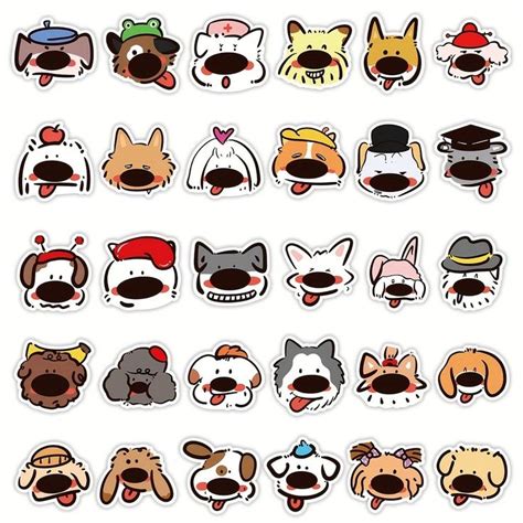 60pcs Stickers Cute Cartoon Dog Laptops Aesthetic Vinyl Waterproof