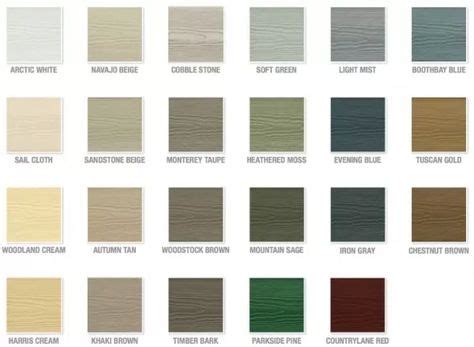 James Hardie Color Chart