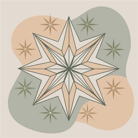 A Drawing Of A Star With A Pattern Of Stars On It Premium Ai