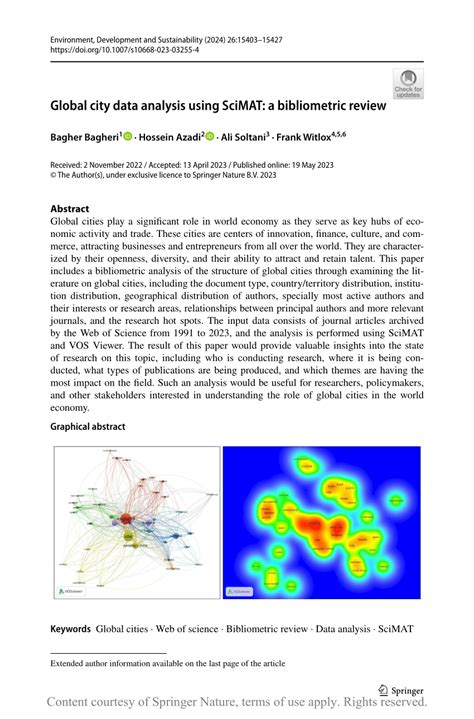 Global City Data Analysis Using Scimat A Bibliometric Review Request Pdf