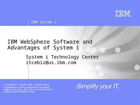 PPT IBM System I IBM WebSphere Software And Advantages Of System I System I Technology Center