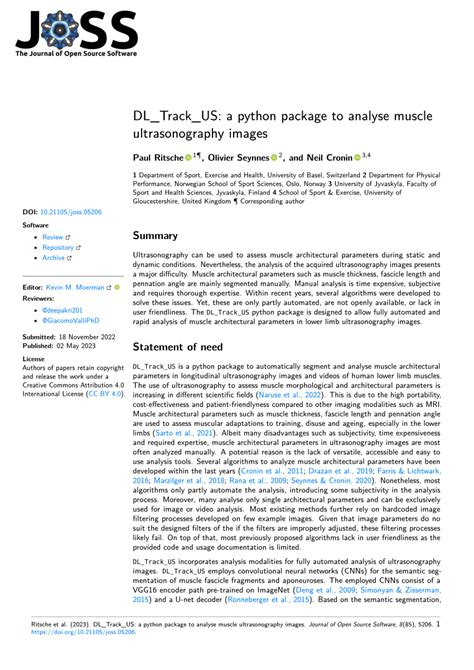 Pdf Dltrackus A Python Package To Analyse Muscle Ultrasonography