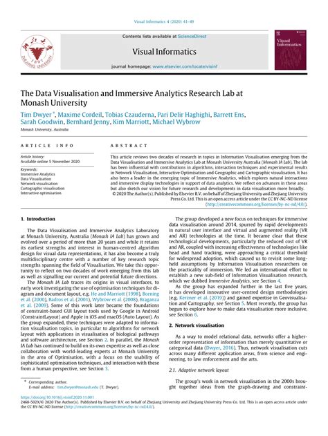 Pdf The Data Visualisation And Immersive Analytics Research Lab At