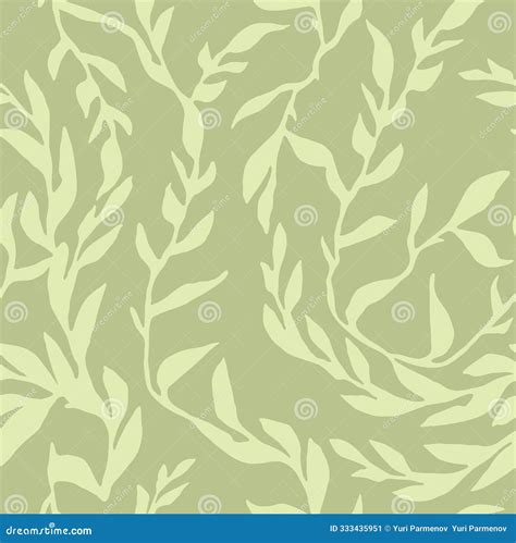 Seaweed Seamless Pattern Underwater Algae Corals Background Marine