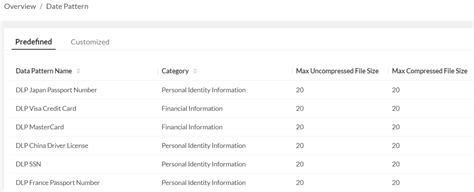 Predefined And Customized Data Patterns Forticasb 232a