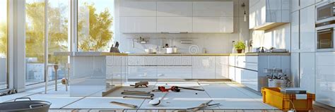 A Kitchen Is Being Renovated With New Cabinets Being Installed And Countertops In Progress