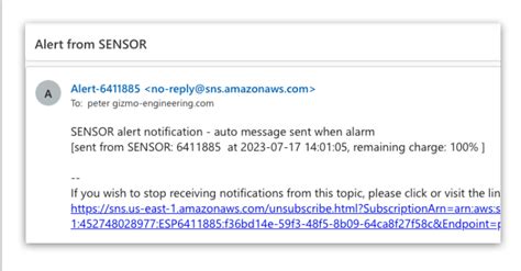 Alarms Sent To Email Gizmo Engineering