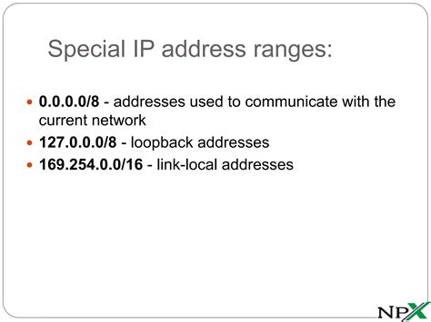 Classes Of Ip Addresses Pptx