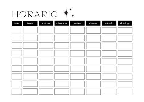 Horario Horarios Para Imprimir Plantilla Horario Escolar Plantillas