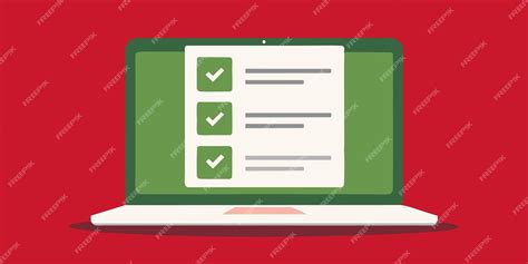 Efficient Task Management Laptop Checklist Featuring All Ticks Premium Ai Generated Vector