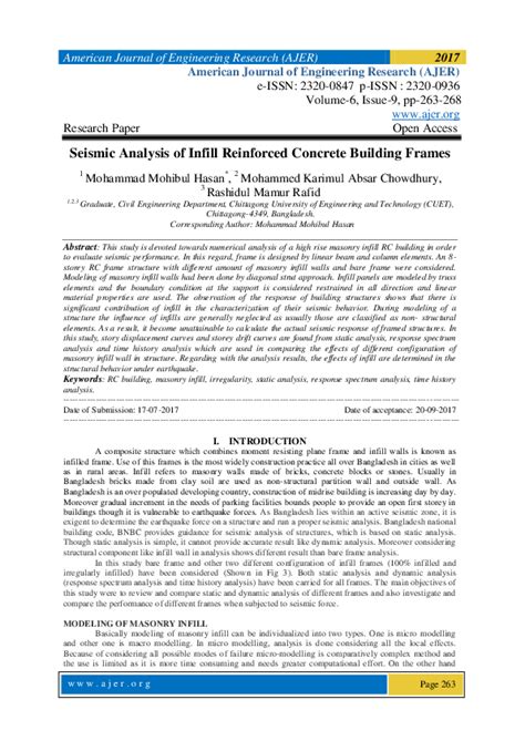 Pdf Seismic Analysis Of Infill Reinforced Concrete Building Frames