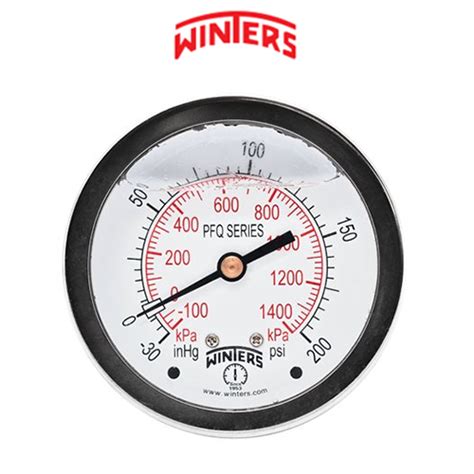 Pfq158 Winters Dial Pressure Gauge 0 To 30 Inhg 0 To 200 Psi