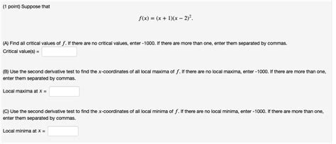 solved 1 point for the function f x x3 75x use the
