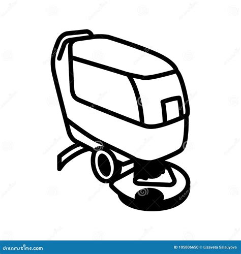Vector Icon Of Scrubber Machine Stock Vector Illustration Of Design Isolated 105806650