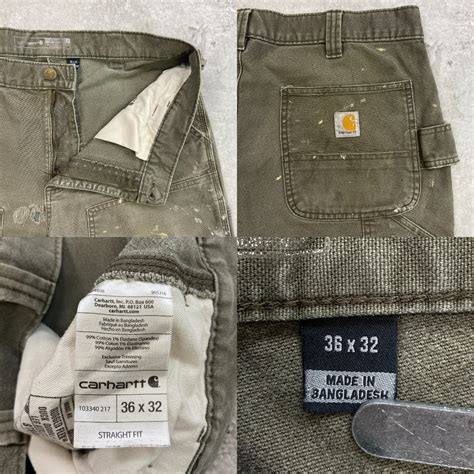 Carhartt カーハート ダブルニー ペインターパンツ ペンキ飛び メンズw37相当 古着 Straight Fit ワークパンツ 雰囲気