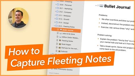How To Capture Fleeting Notes Quickly Youtube