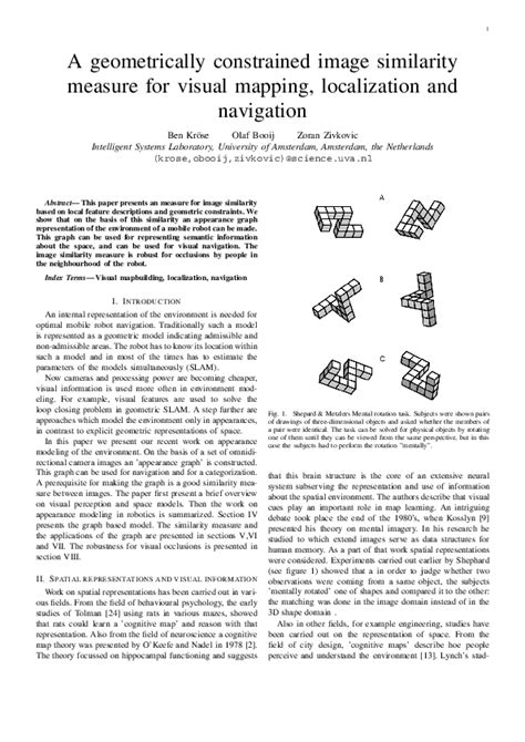 pdf a geometrically constrained image similarity measure for visual mapping localization and