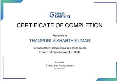 Greatlearningacademy Greatlearning Glacertificate Vishanth Kumar